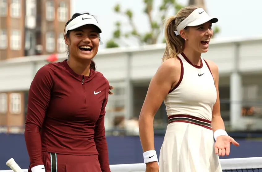 Katie Boulter shuts down Emma Raducanu's diplomatic answer at Queen's ...