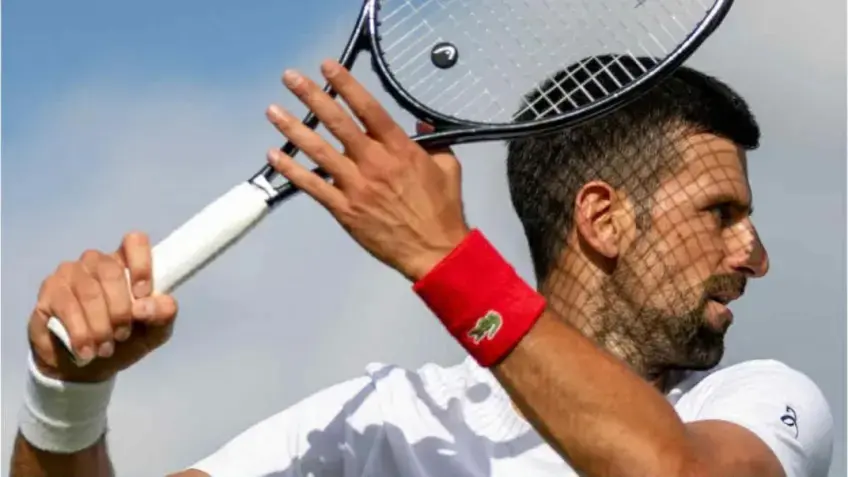 Watch: Novak Djokovic practices with knee brace at Wimbledon - Baze90